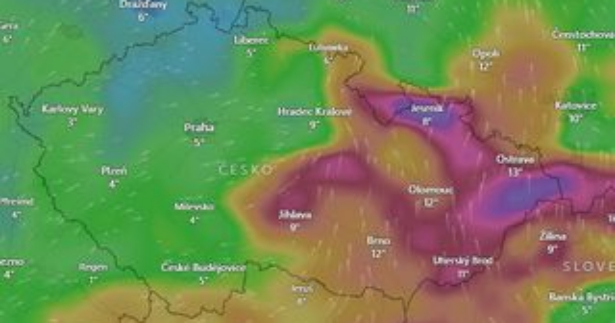 Na Česko se valí silný vítr. Meteorologové vydali pro část země výstrahu